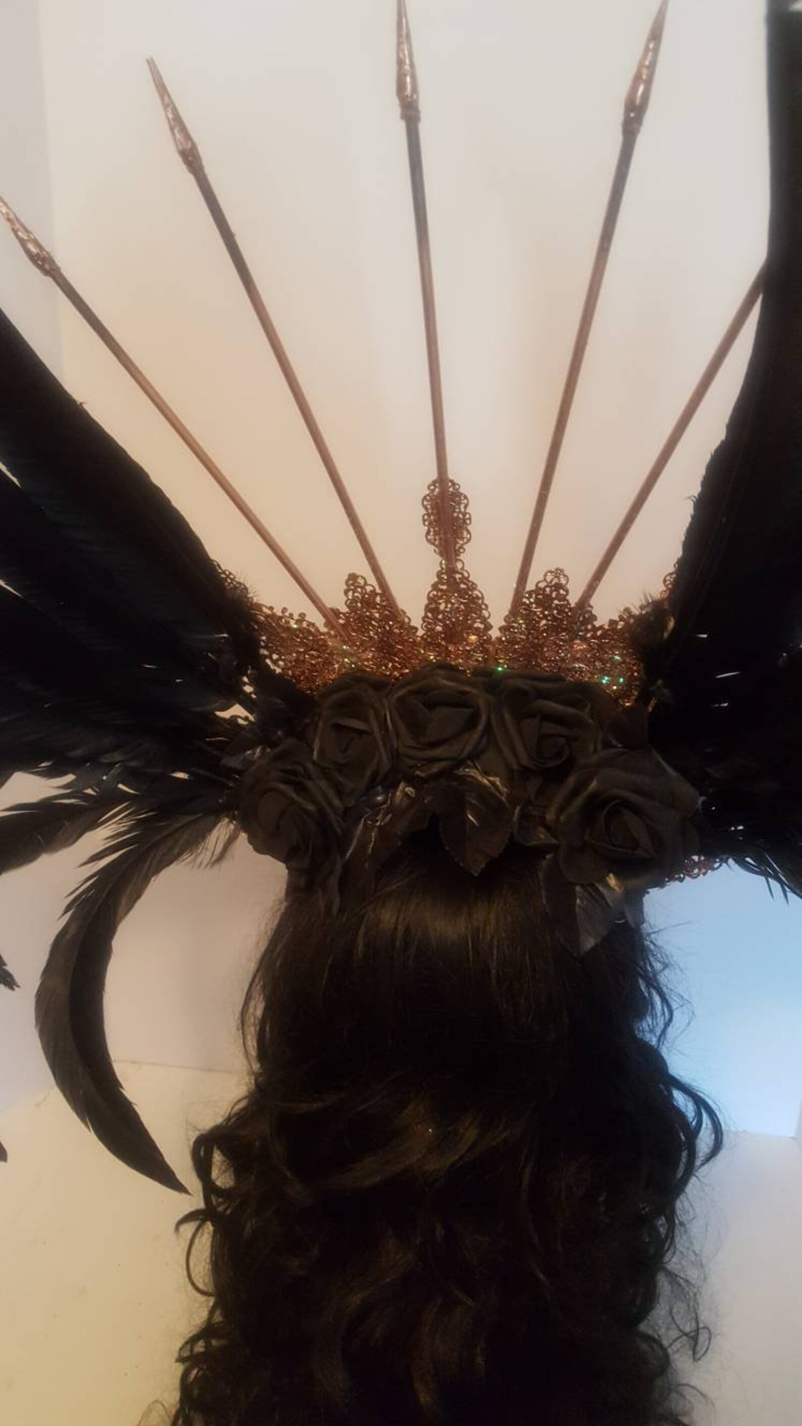 Wing Warrior Goddess Crown Feather Dark Queen Headpiece | Etsy