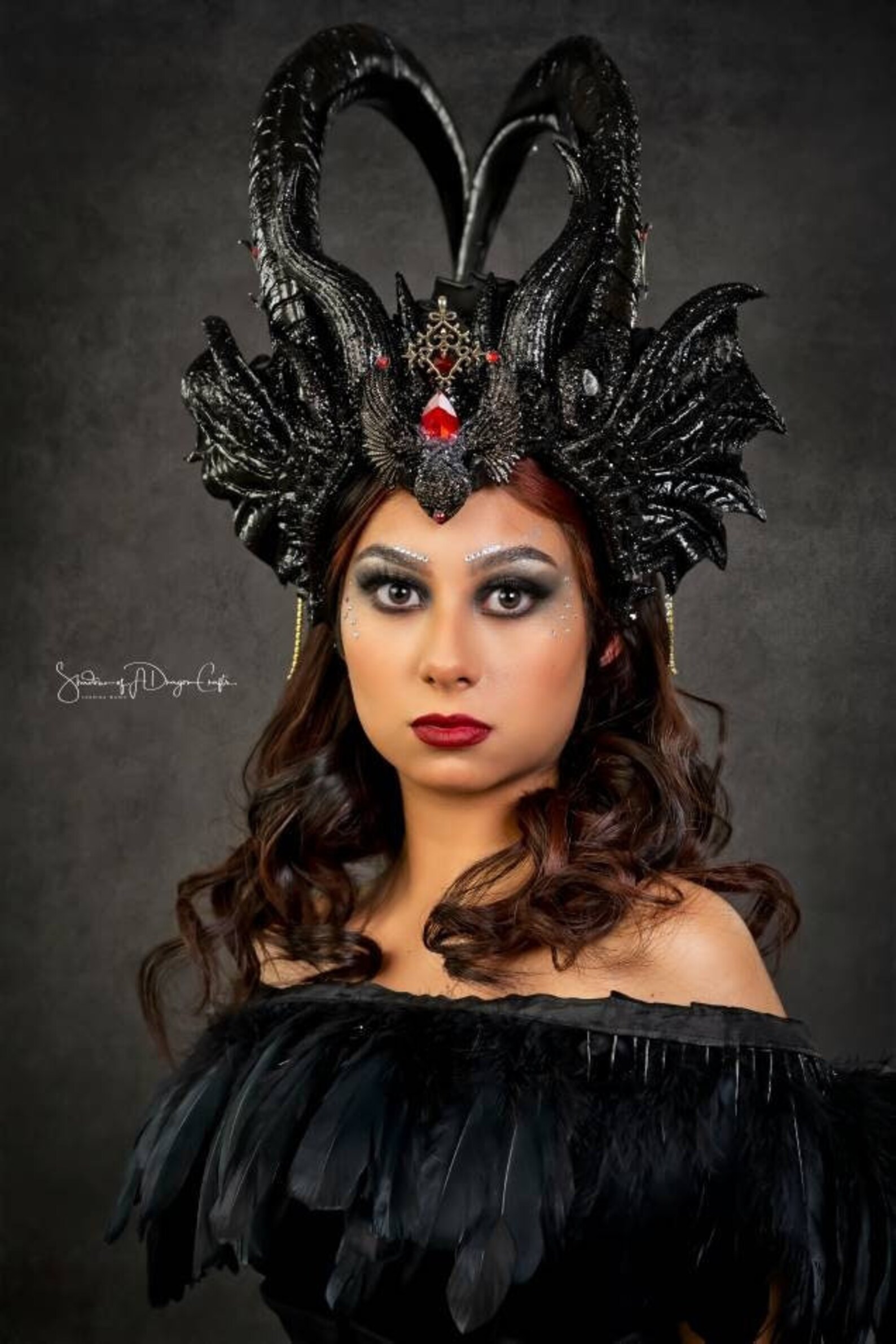 Dark Dragon Headpiece Fantasy Crown - Etsy