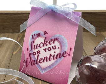 Printable Valentine Tag Printable Valentine's Day Lollipop Heart ...