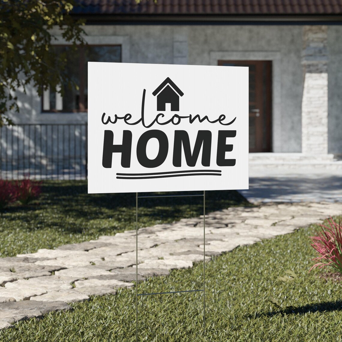 Welcome Home Yard Sign, Lawn Decor With House Graphic, Ideal for ...