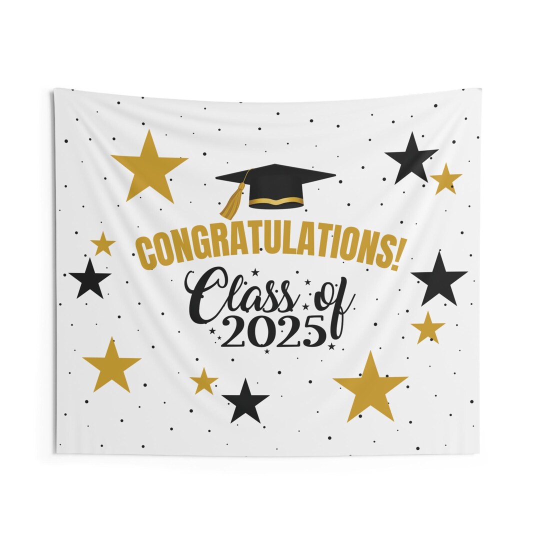 Congratulations Class of 2025 Wall Tapestry, Graduation Party Decor ...