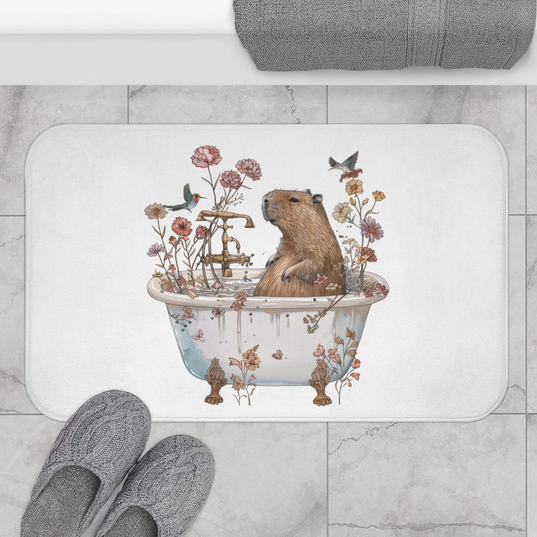 Capybara Bathroom Bath Mat, Capybara Novelty Home Decor, Funny Animal ...