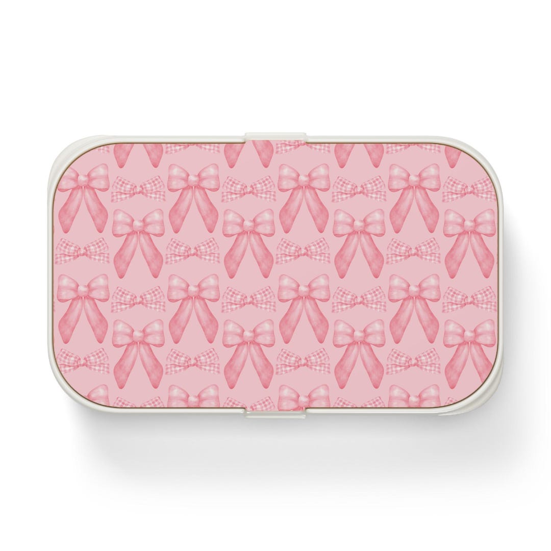 Bento Box for Kids, Lunch Box, Teacher Meal Prep, Pink Coquette Bow ...