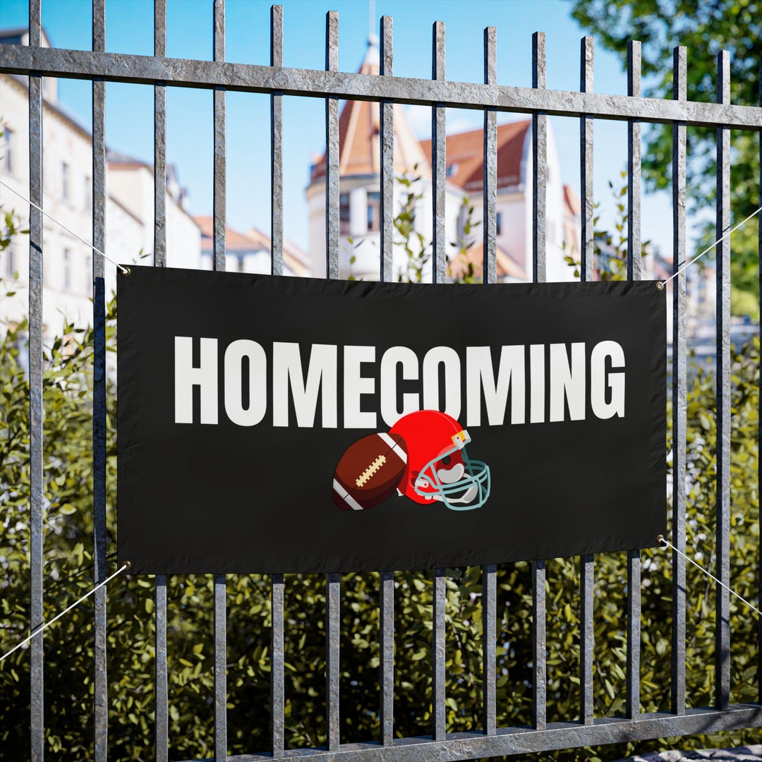 Homecoming Football Vinyl Banner, School Decor, Game, Home Team, School ...