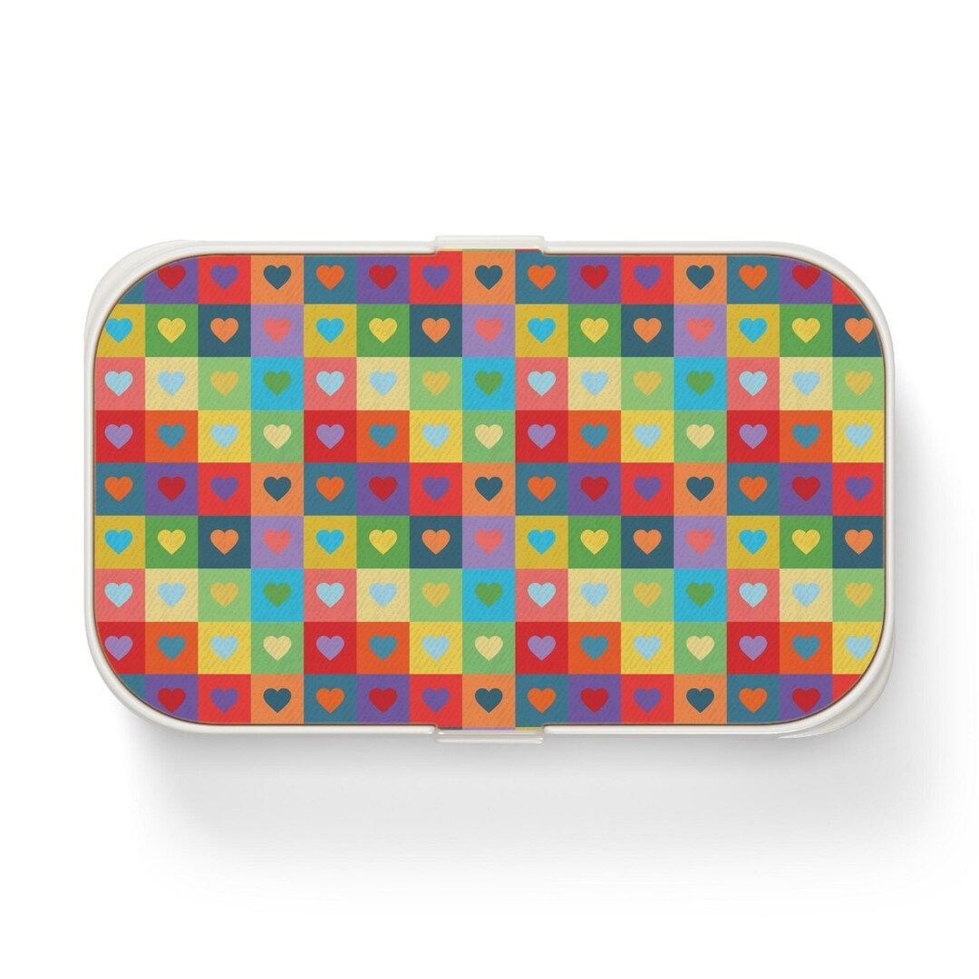 Rainbow Hearts Bento Box, Cute & Colorful Lunch Box for Kids, Teens and ...