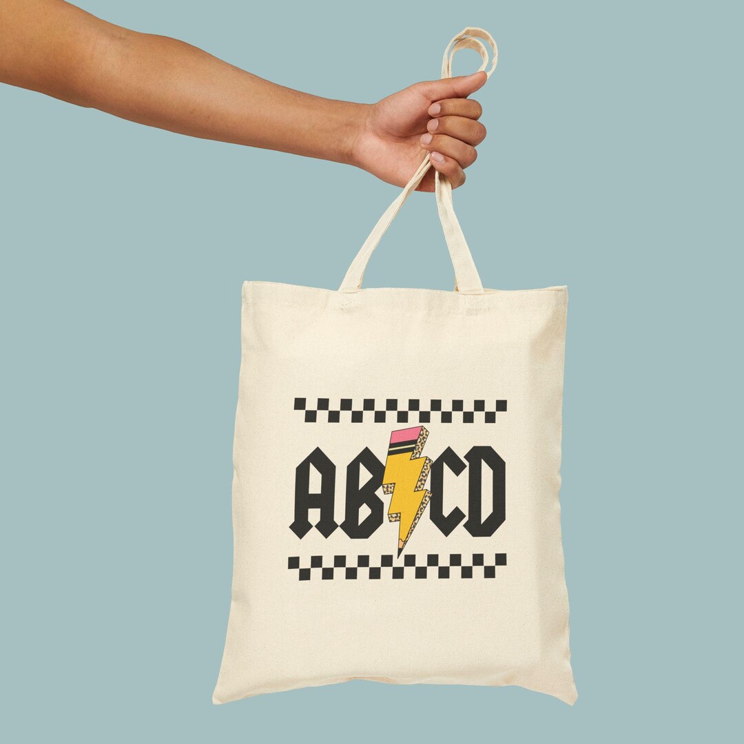 ABCD Retro Teacher Tote, Student Bag, ACDC, Teacher Bag - Etsy
