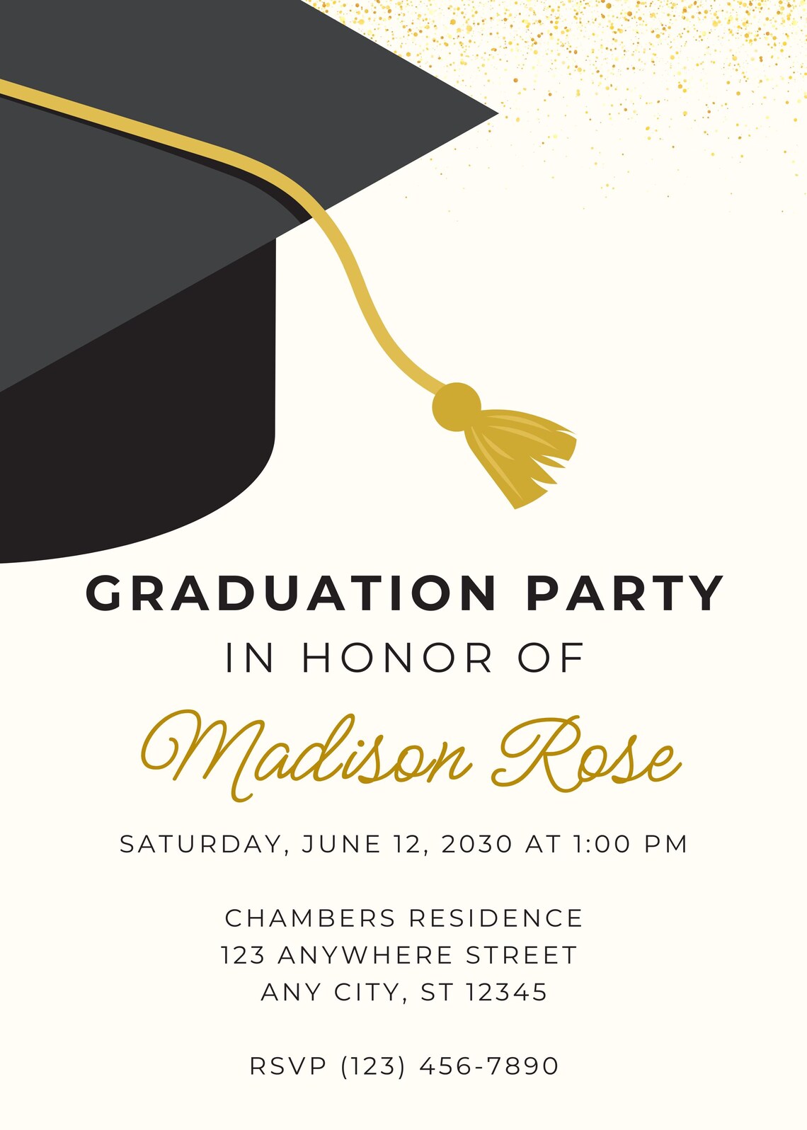 Editable Graduation Invitation, Class of 2025, Canva Template ...