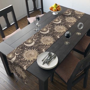Celestial Table Runner, Sun and Moon Design Runner, Astrological Home ...