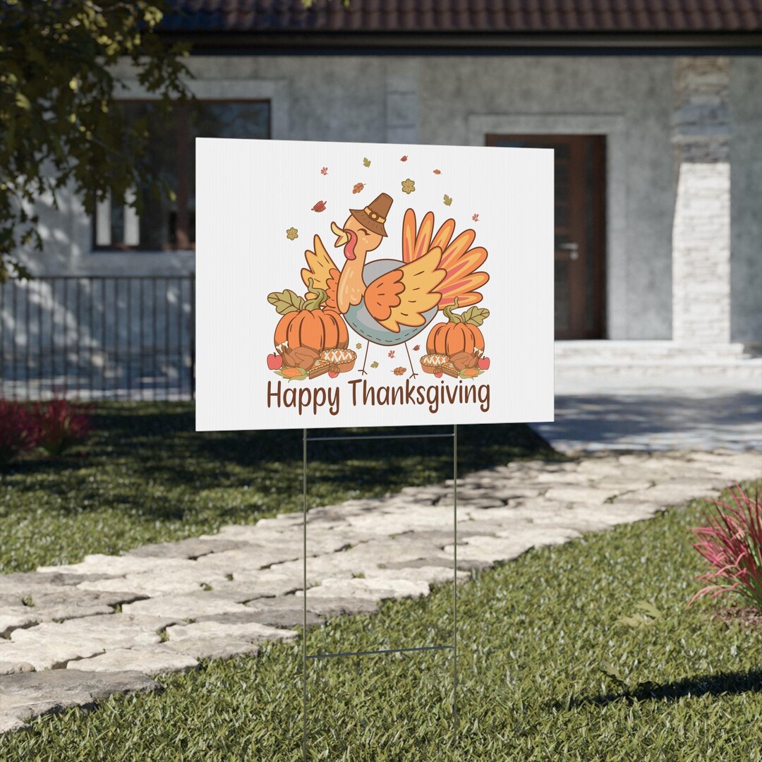 Happy Thanksgiving Yard Sign, Lawn Decor, Autumn, Fall, Home Decor ...