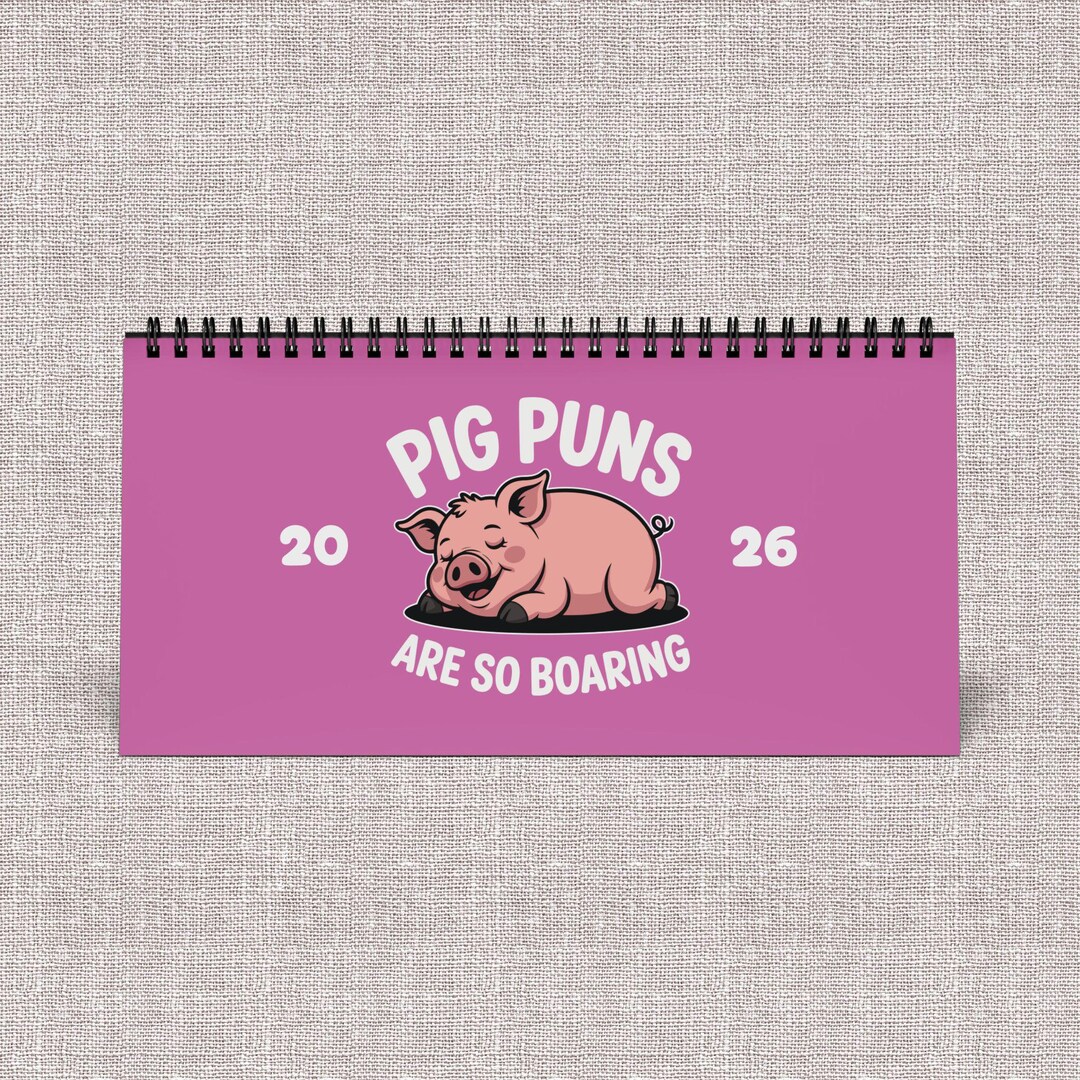2026 Pig Pun Desktop Calendar | Pig Lover Gift | Cute Animal Desk ...