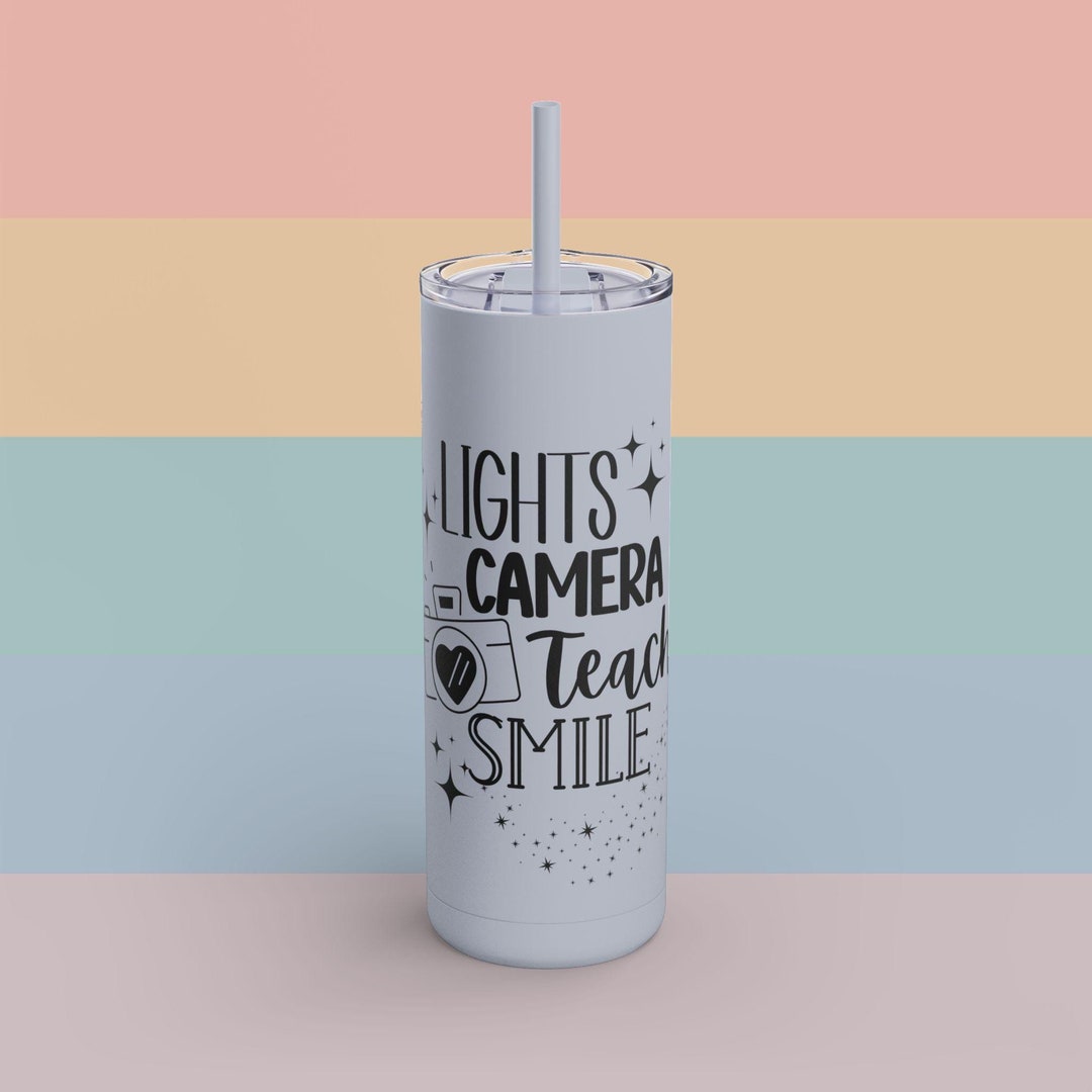 Teacher Water Bottle, ICDIWABH, Lights Camera Teach Smile, Taylor ...