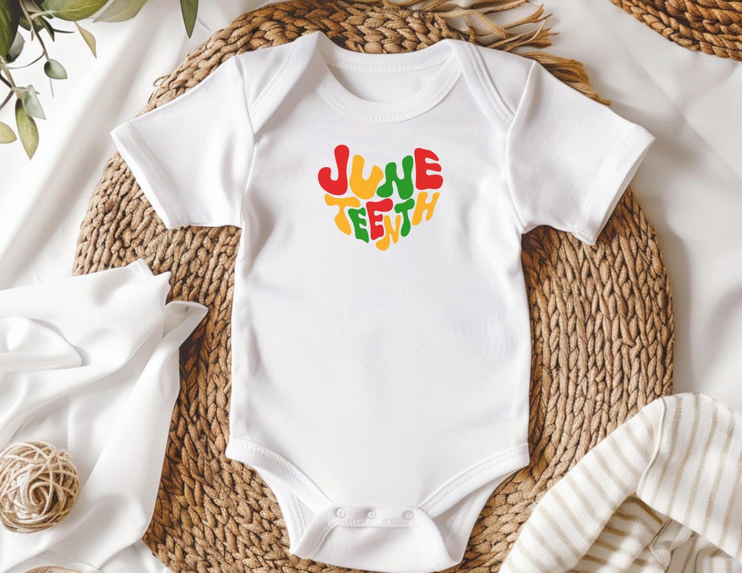 Juneteenth Heart Baby Bodysuit, Baby's First Juneteenth, Freedom Day ...