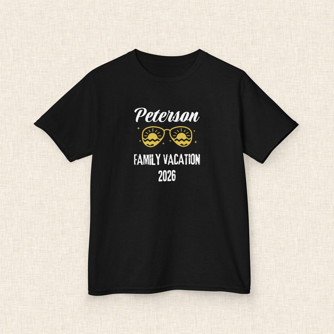 Kids' Personalized Family Vacation 2026 T-shirt | Youth Crew Tee With ...