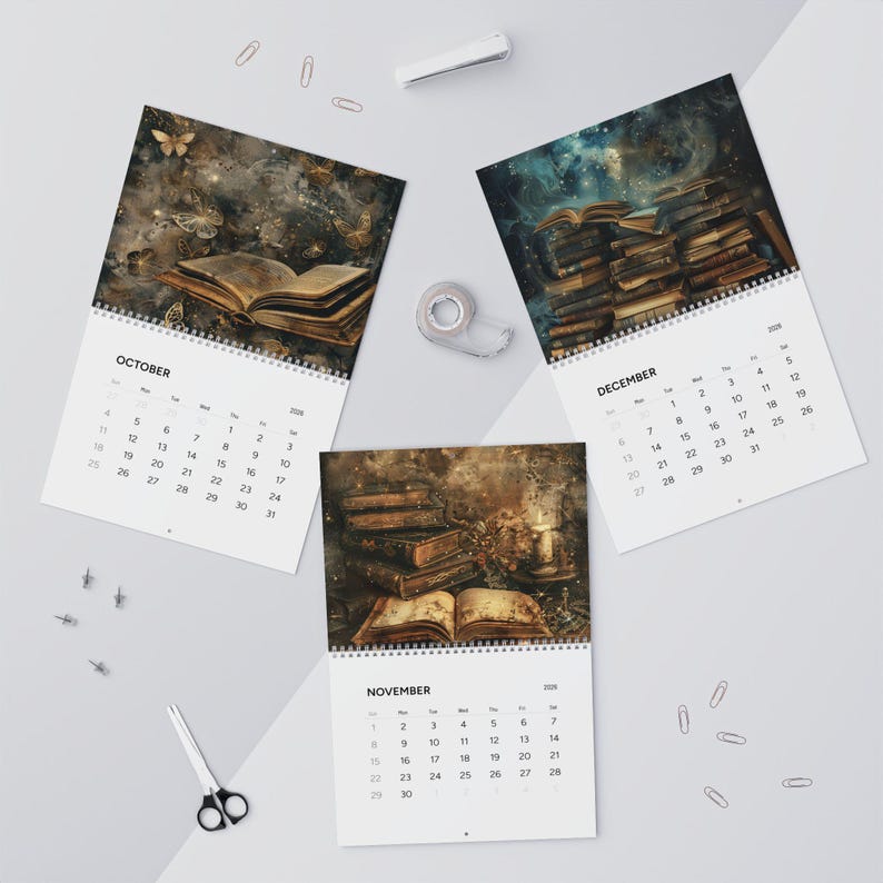 Literary Magic 2026 Wall Calendar, Fantasy Book Lover Gift, Magical ...
