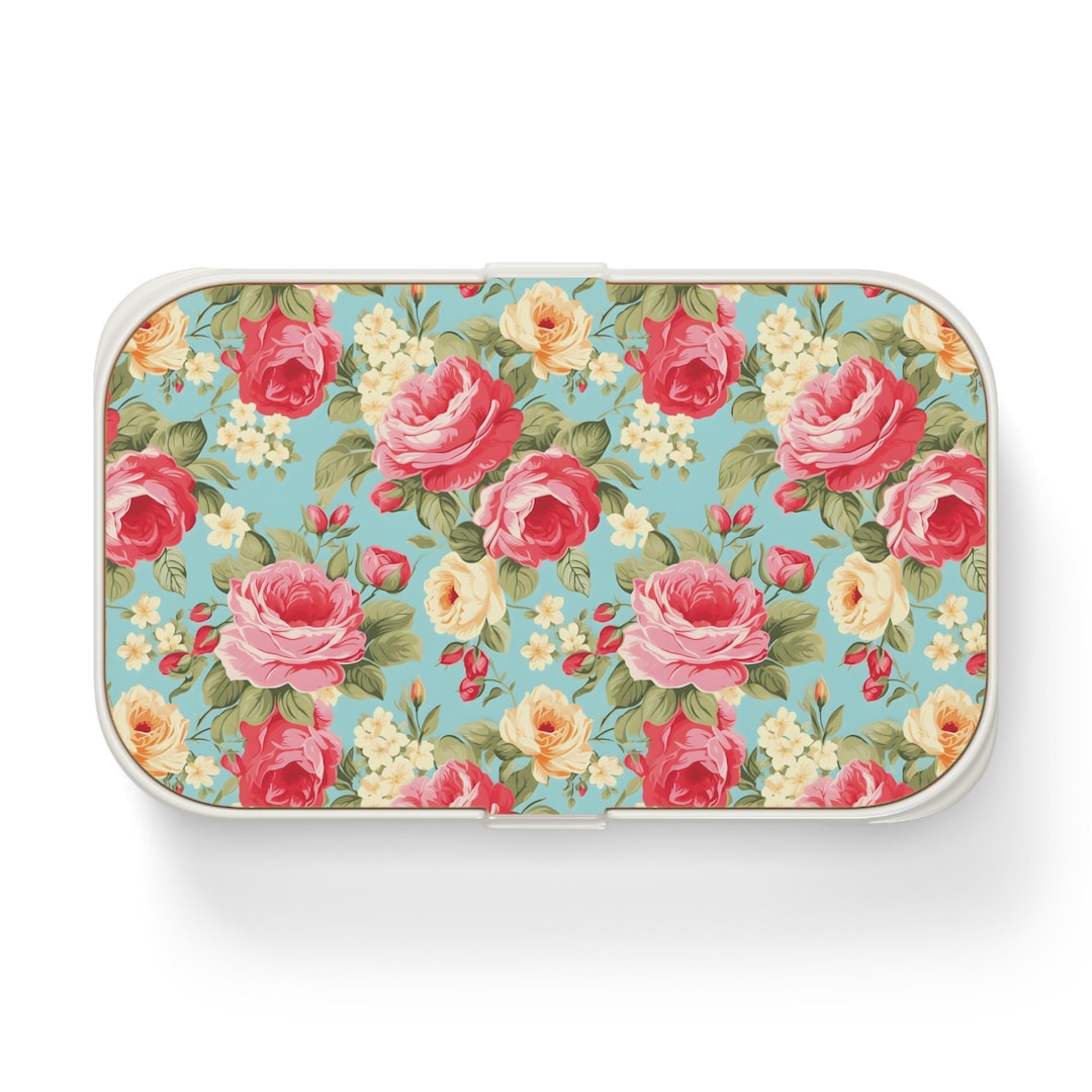Shabby Chic Rose Bento Box, Vintage Floral Lunch Box for Kids, Teens ...