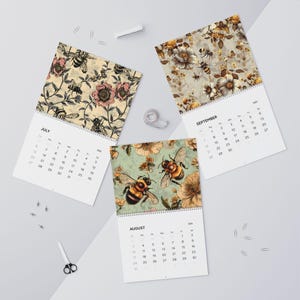 Bees and Blossoms Wall Calendar 2025, Home Decor, Gift for Nature ...