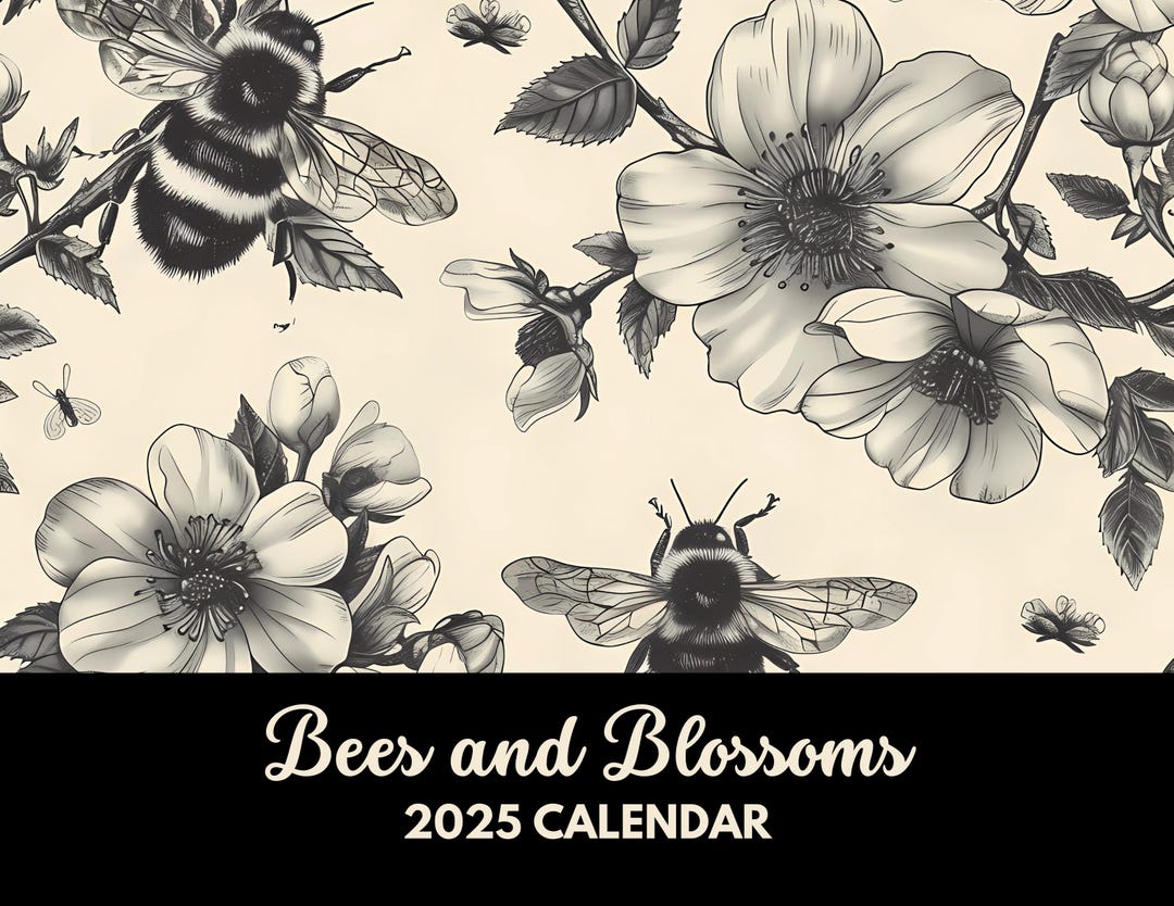 Bees and Blossoms Wall Calendar 2025, Home Decor, Gift for Nature ...