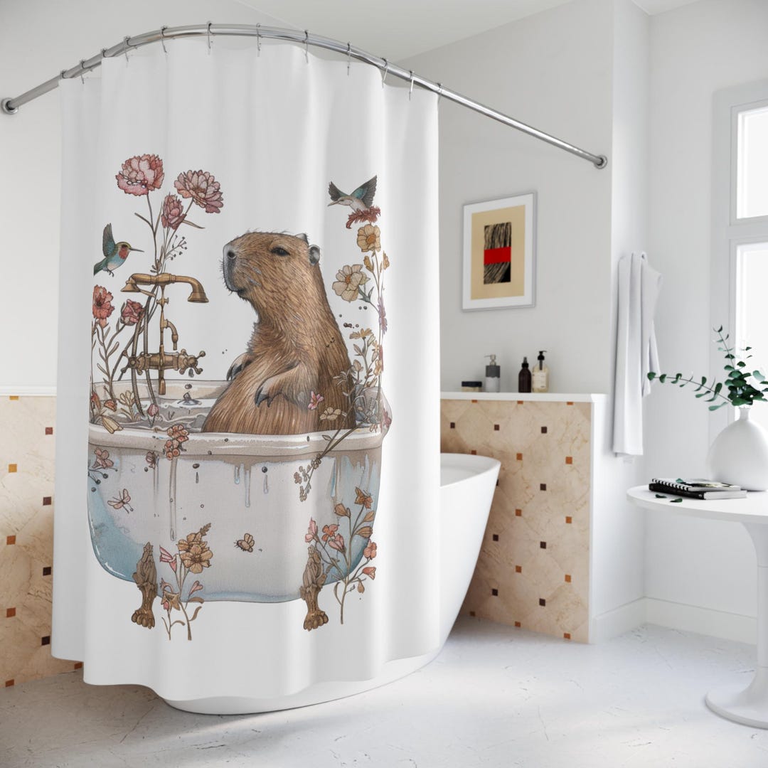 Capybara Shower Curtain, Capybara Novelty Home Decor, Funny Animal ...