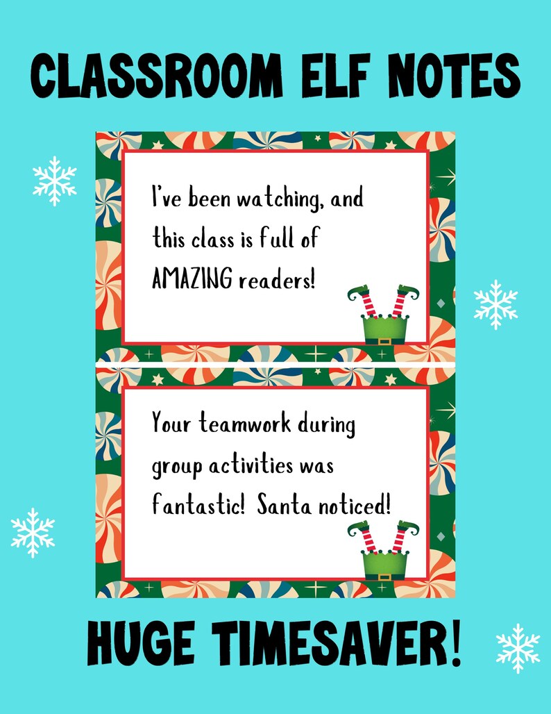 Christmas Elf Notes CLASSROOM EDITION, Printable and Ready to Use ...