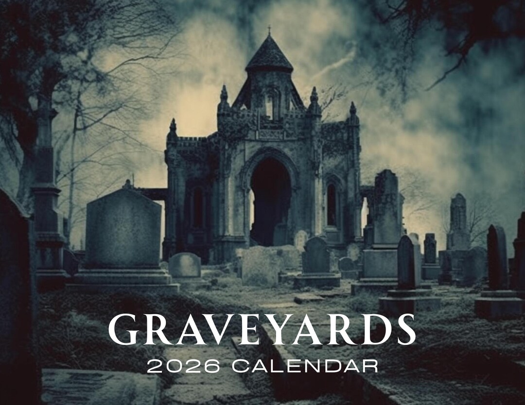 2026 Creepy Graveyard Wall Calendar | Gothic Horror Theme Calendar ...