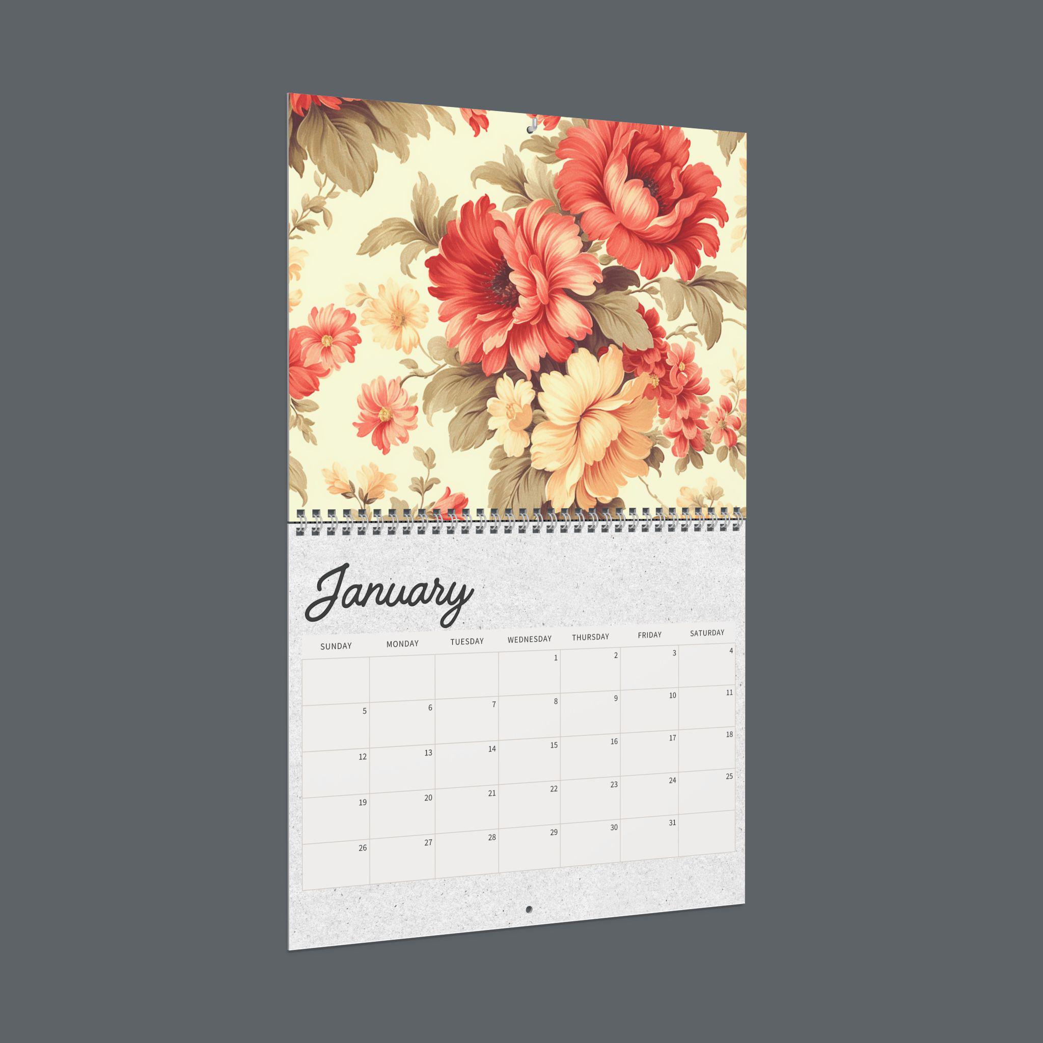 Vintage Florals 2025 Wall Calendar 11 X 8.5 - Etsy