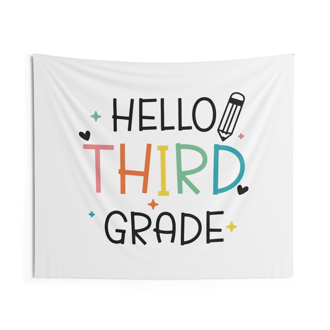 Third Grade Wall Tapestry, Classroom Decor, Back to School Bulletin ...