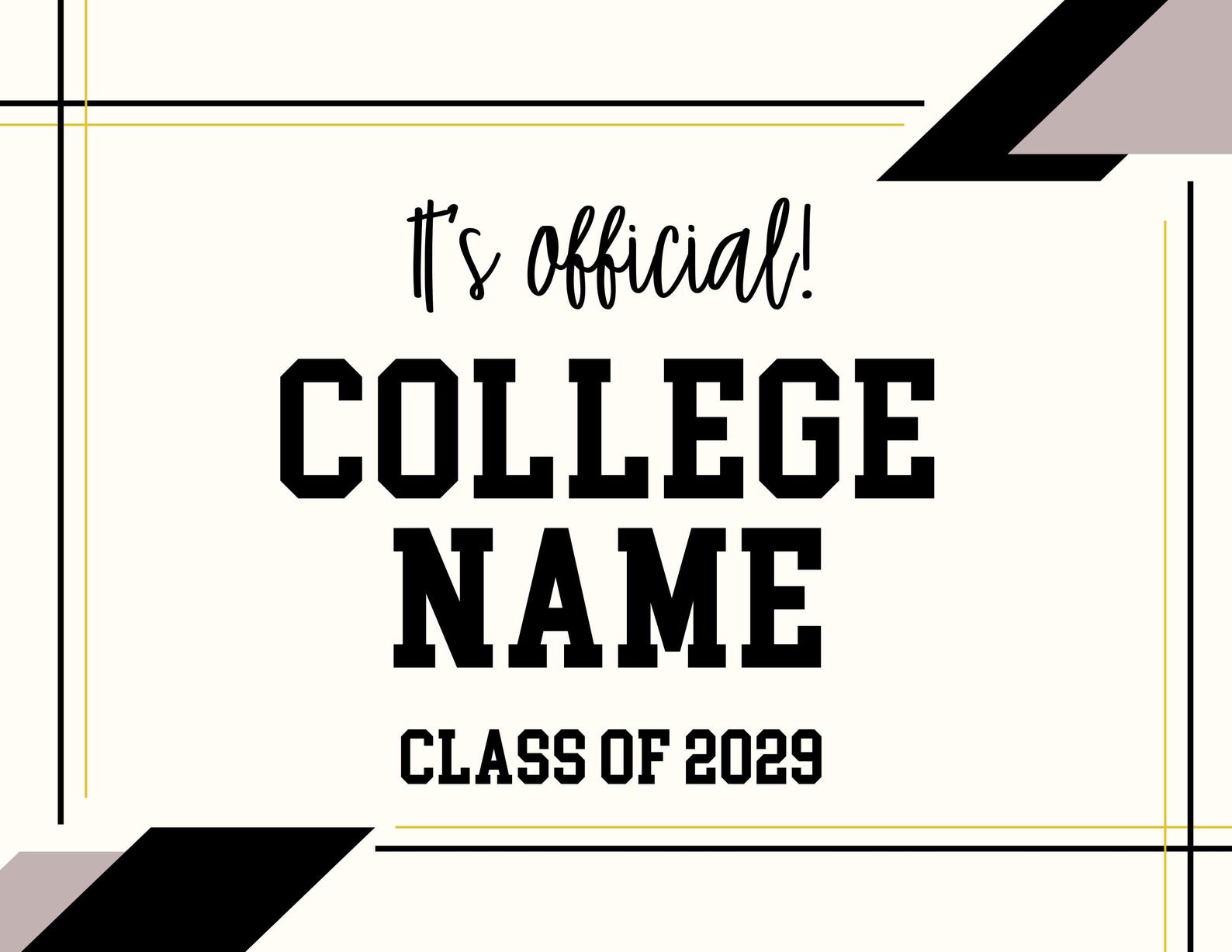EDITABLE College Decision Template, College Announcement, Instant ...