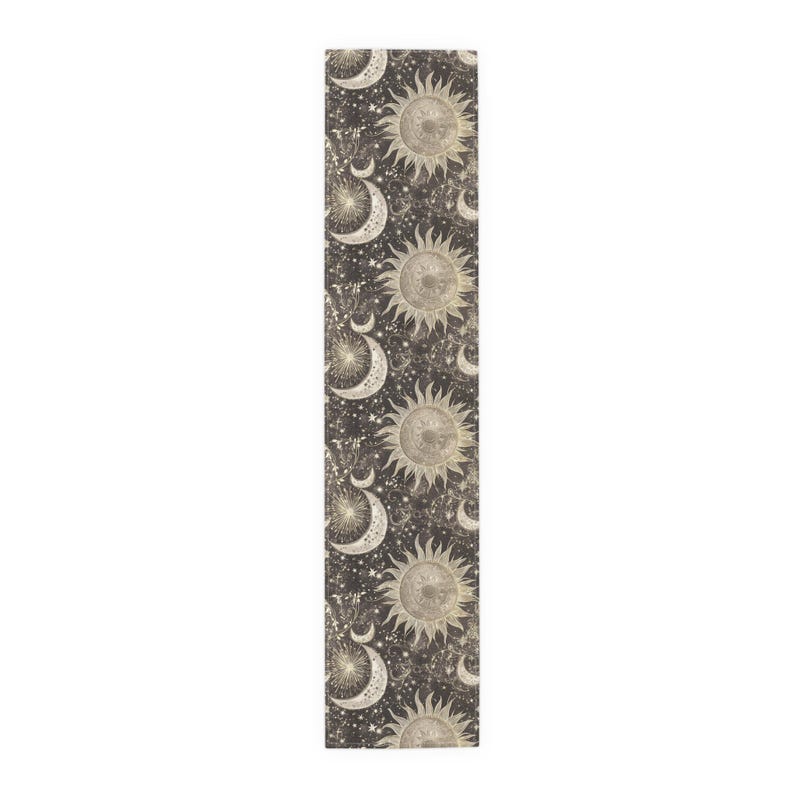 Celestial Table Runner, Sun and Moon Design Runner, Astrological Home ...