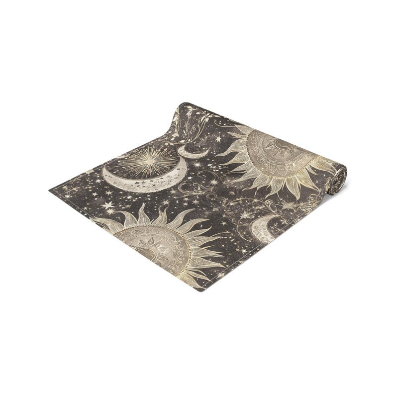 Celestial Table Runner, Sun and Moon Design Runner, Astrological Home ...