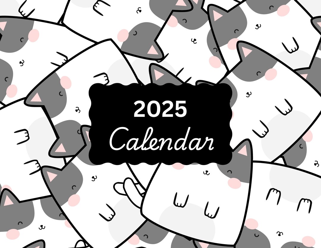 2025 Wall Calendar Kawaii Cats 11 X 8.5 - Etsy