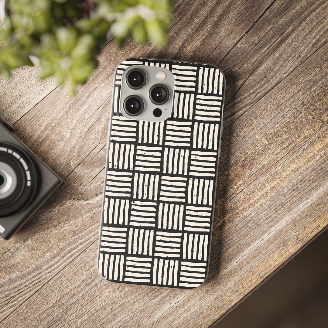 Modern Black and White Phone Case, Minimalist Pattern Phone Case ...