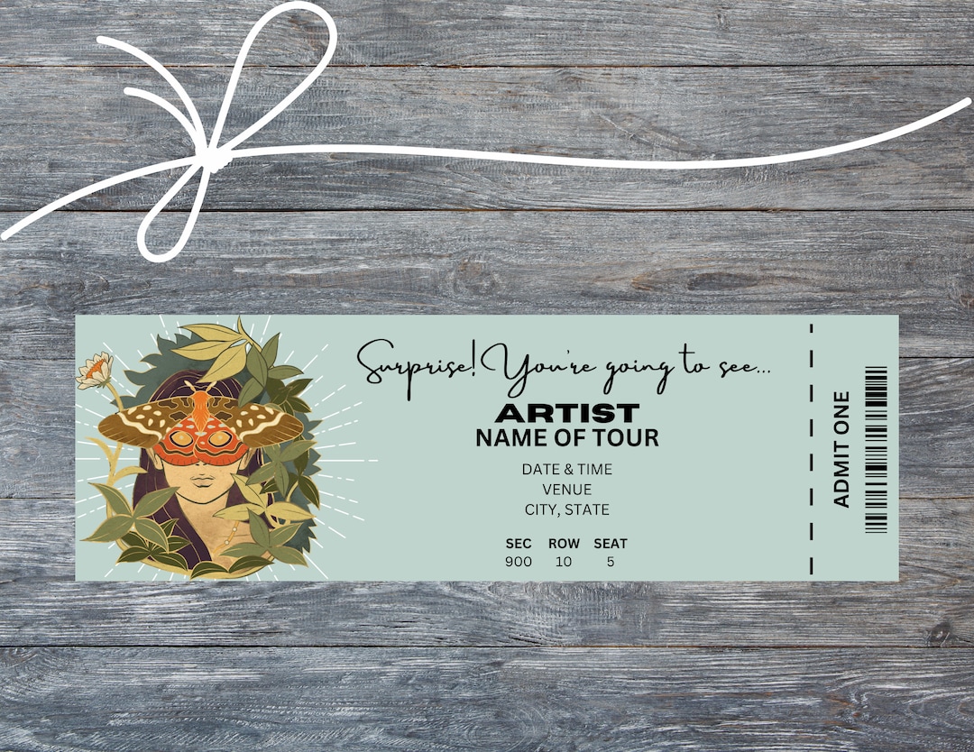 Editable Concert Ticket, Surprise Concert Ticket Gift, Concert Ticket ...