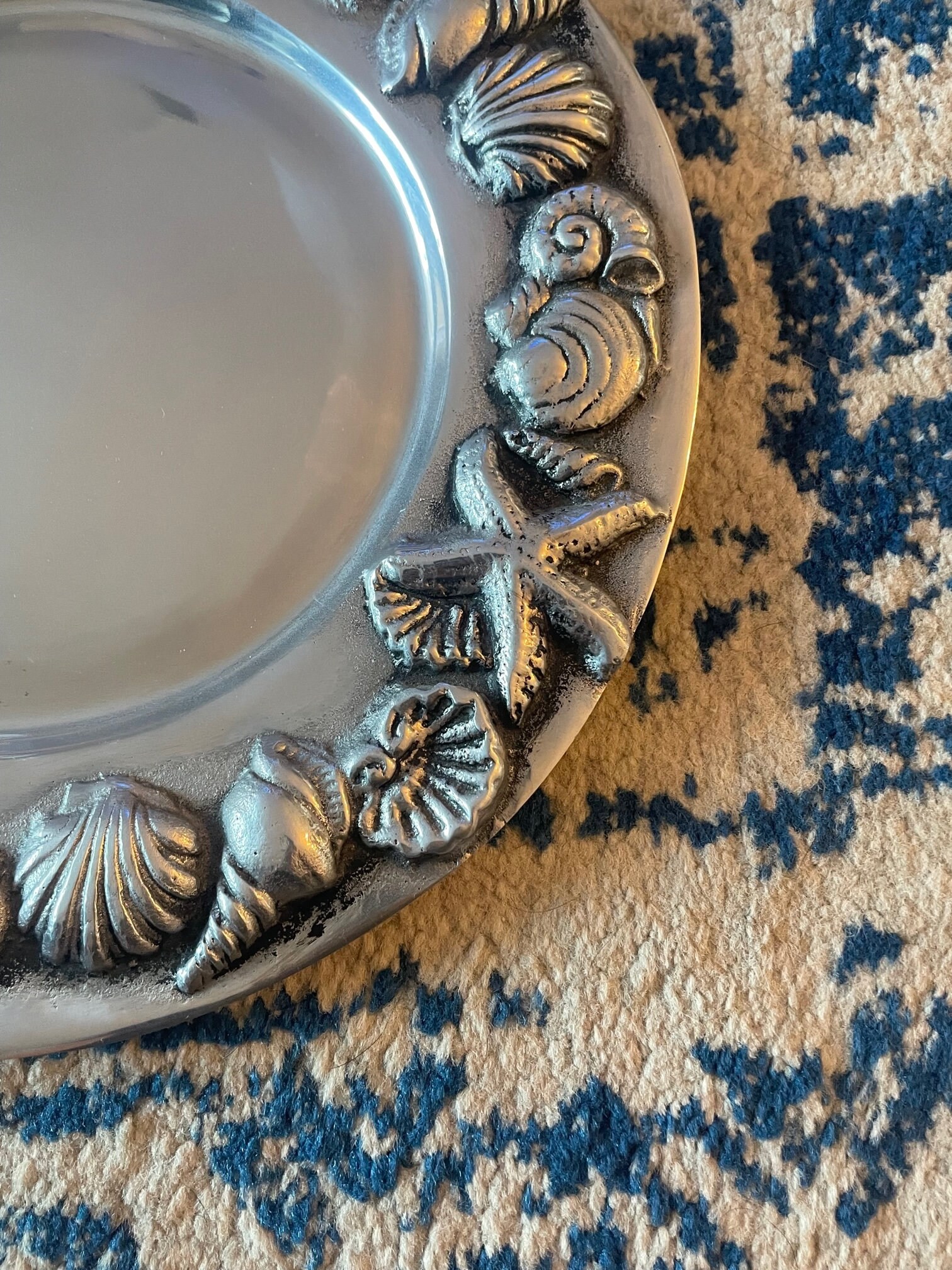 Vintage Pewter Plate With Sea Shells by Betty Barrena - Etsy