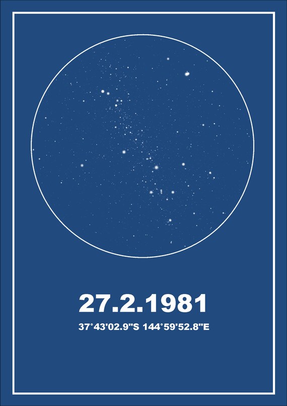 Blue Star Map Digital Copy - Etsy