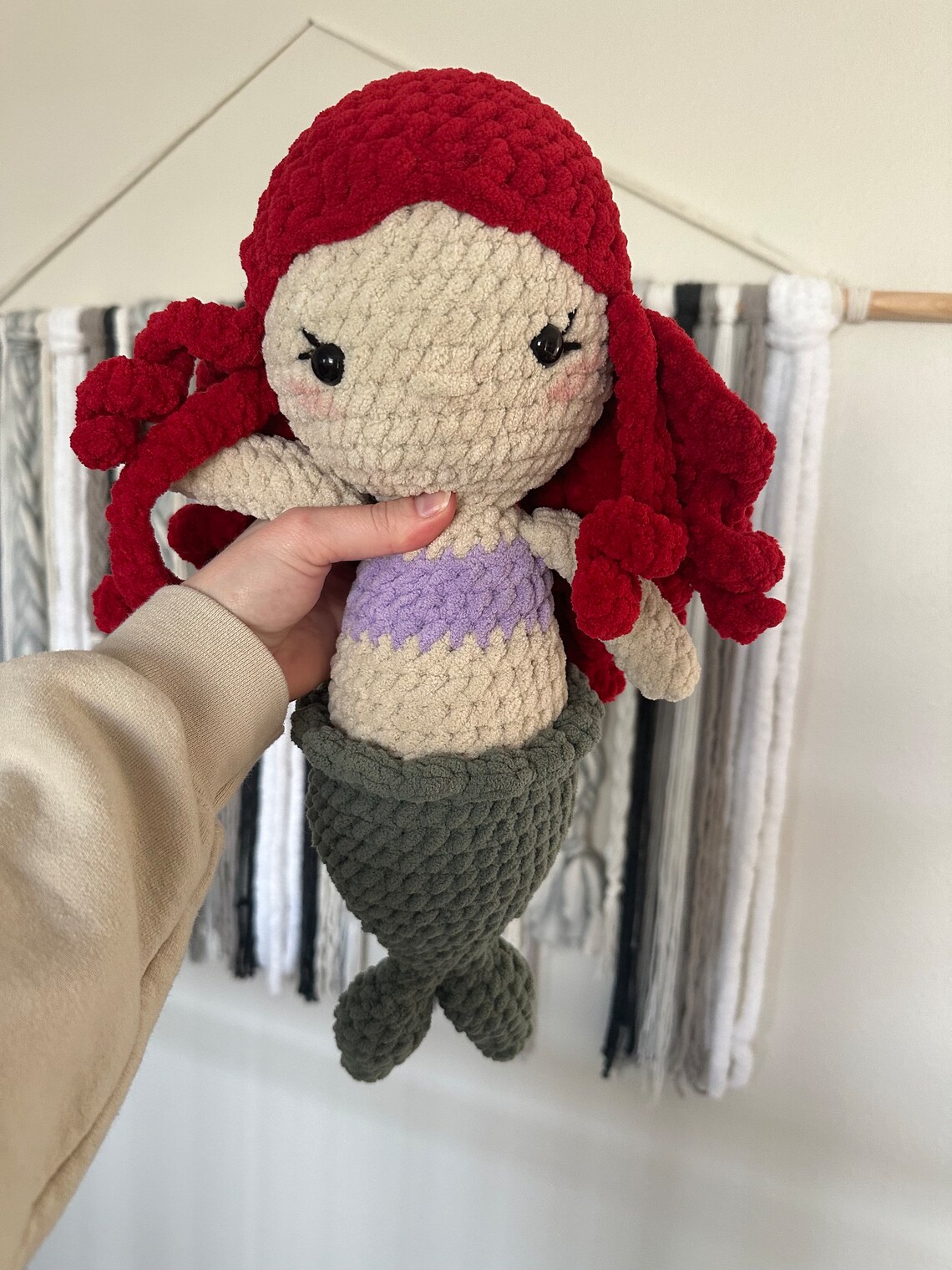 CUSTOMIZABLE Crochet Mermaid Doll Toddler Birthday Gift Toddler Stuffed ...