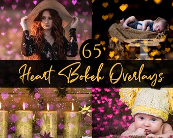 HEARTS BOKEH OVERLAYS Bokeh Lights Effect Photo Overlays - Etsy