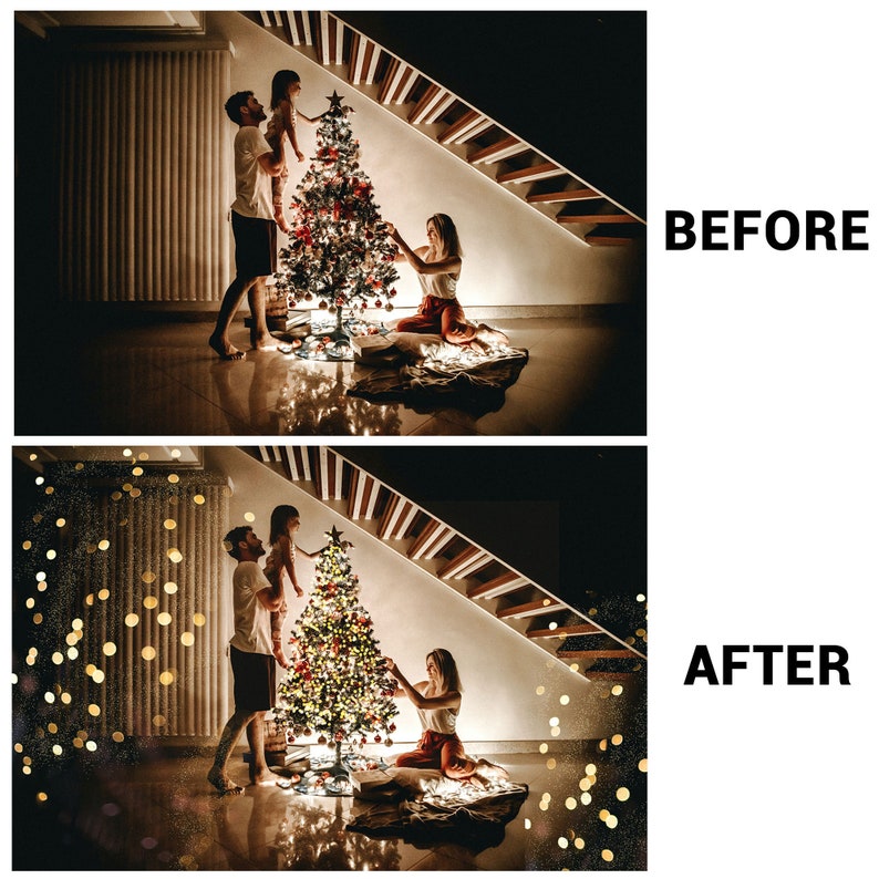 Christmas Overlays Photoshop Overlays Photo Overlays Bokeh - Etsy