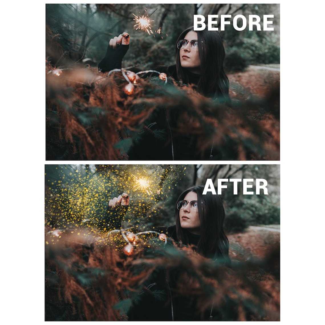 Gold Dust Overlay Golden Fireflies Overlays Sparkle Stardust - Etsy