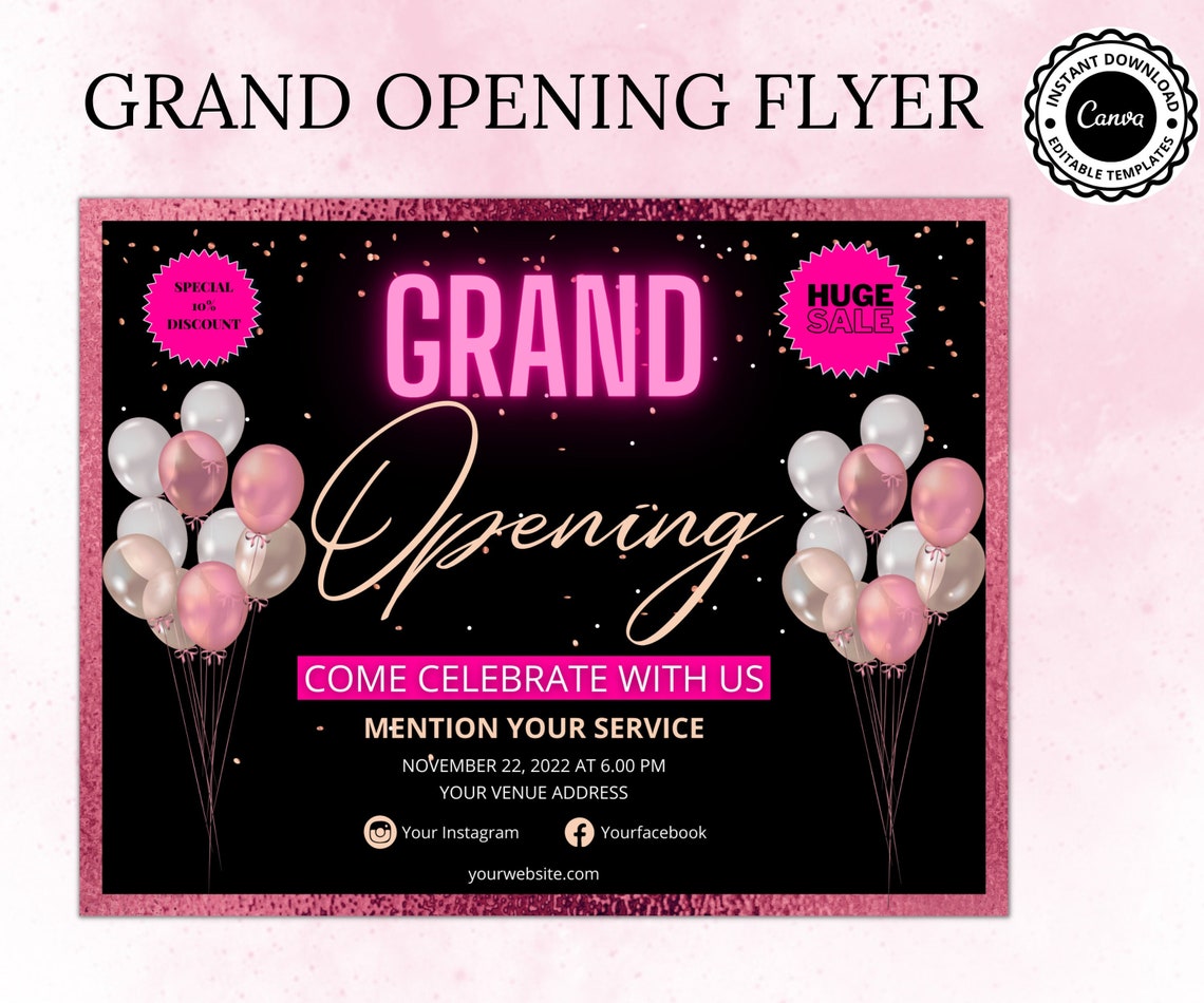 DIY Grand Opening Flyer Template Social Media Flyer Launching Soon ...