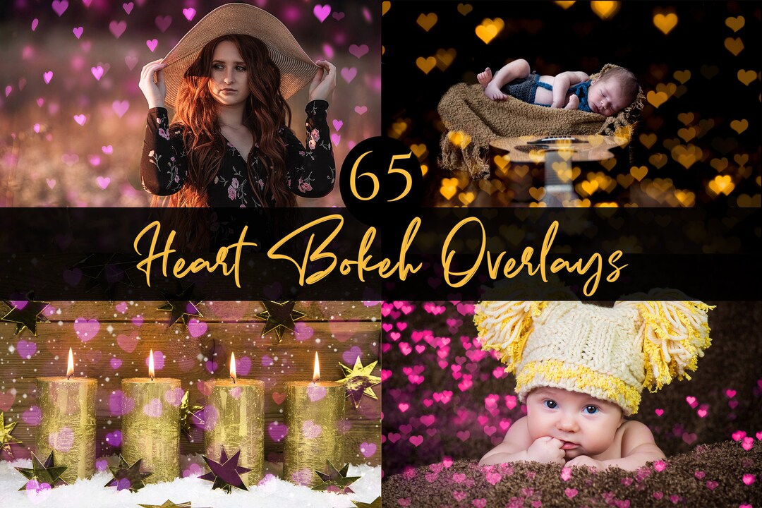 Heart Bokeh Overlays Romantic Overlays Valentine Overlays Love Overlays ...