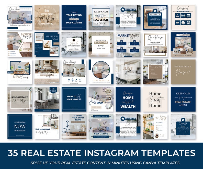Editable Instagram Posts for Realtors Real Estate Instagram Canva ...