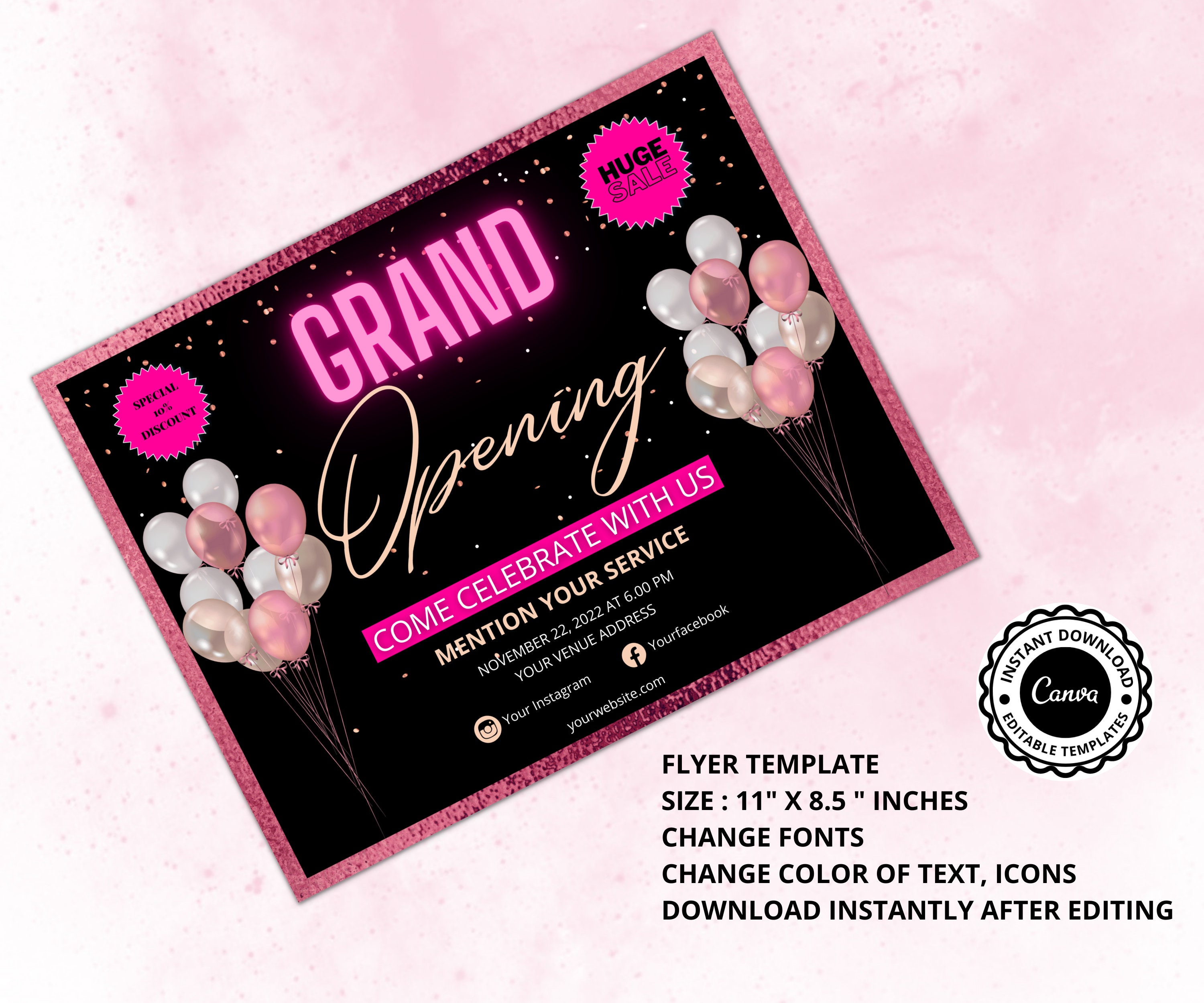 DIY Grand Opening Flyer Template Social Media Flyer Launching Soon ...