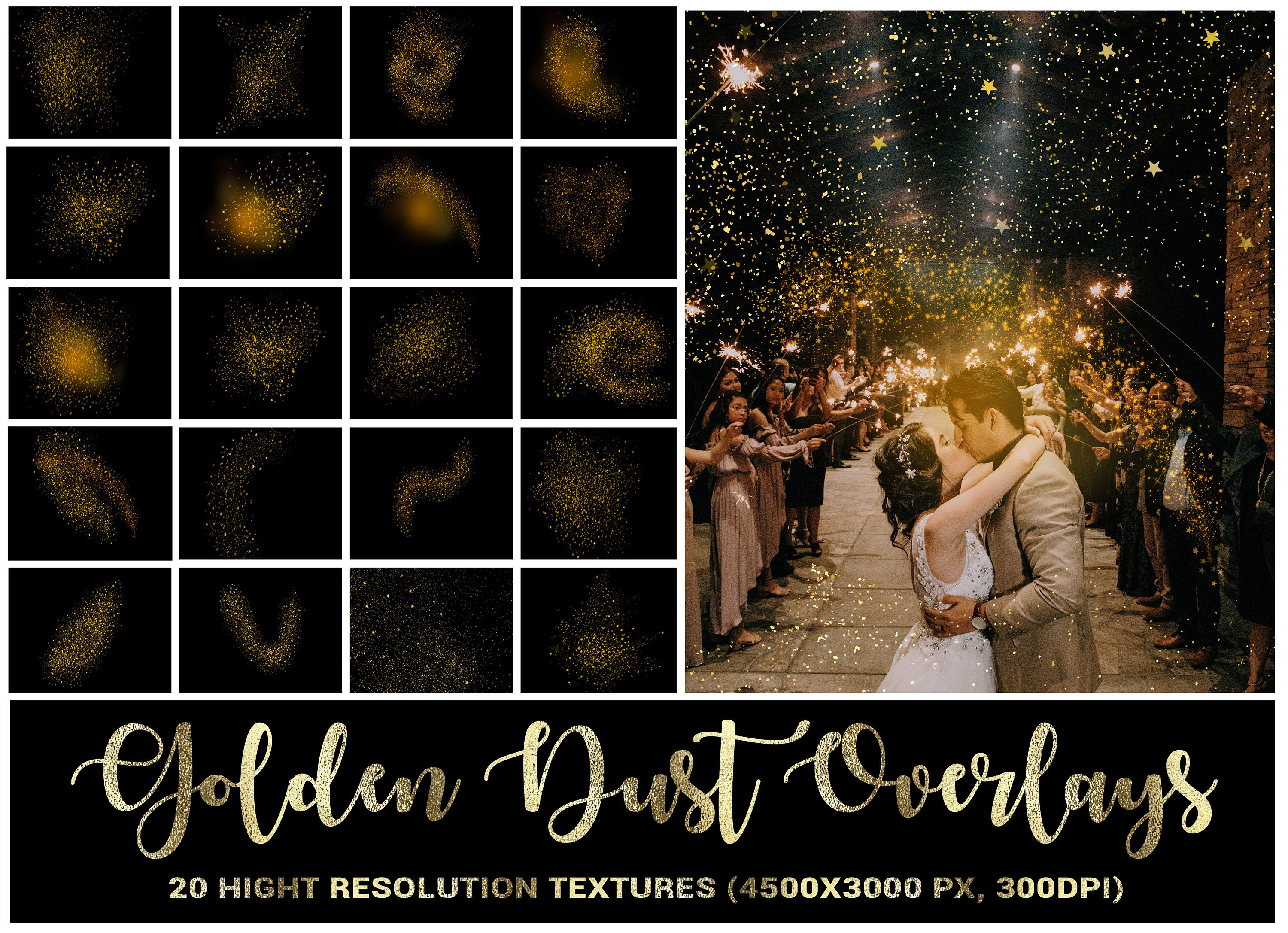 Gold Dust Overlay Golden Fireflies Overlays Sparkle Stardust Gold ...