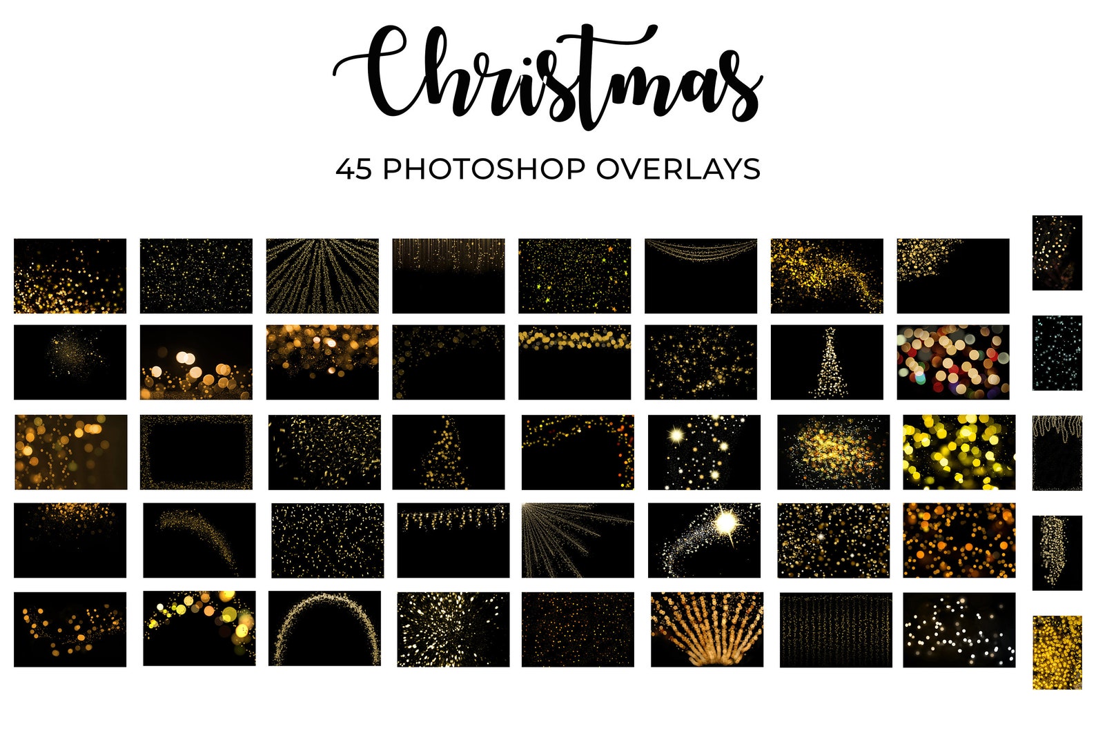 Christmas Overlays Photoshop Overlays Photo Overlays Bokeh - Etsy