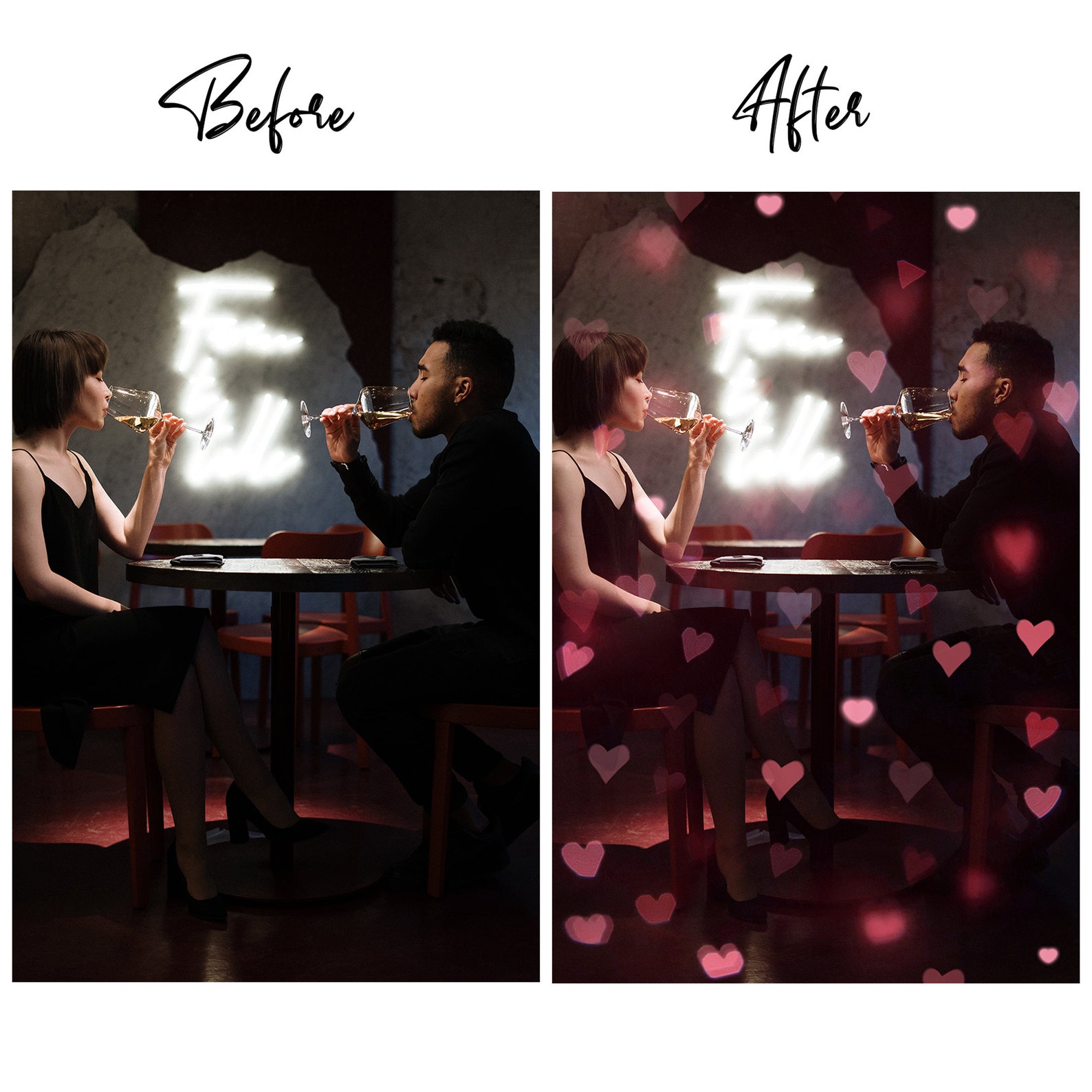 Heart Bokeh Overlays Romantic Overlays Valentine Overlays Love | Etsy