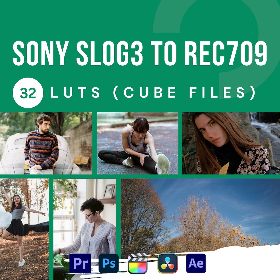 Sony Slog 3 to Rec 709 Luts Pack Designed for Premiere Pro, Davinci Resolve, Final Cut Pro and ...