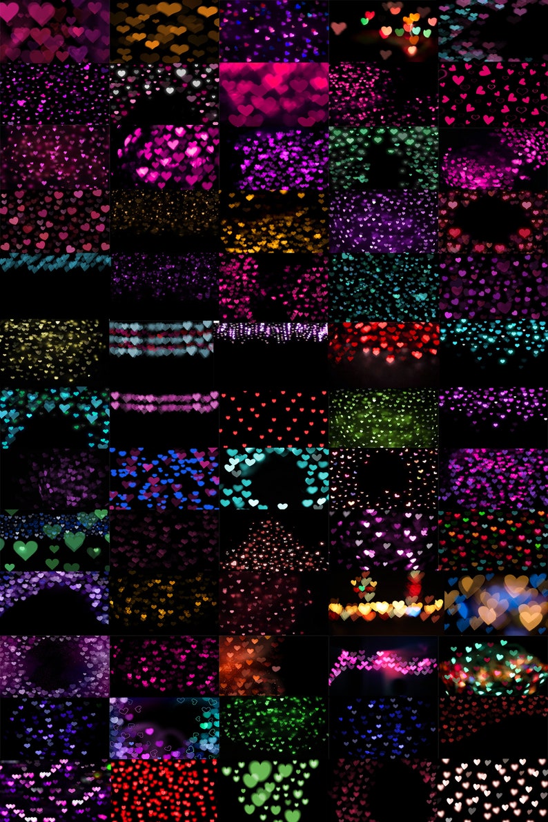 Heart Bokeh Overlays Romantic Overlays Valentine Overlays Love - Etsy