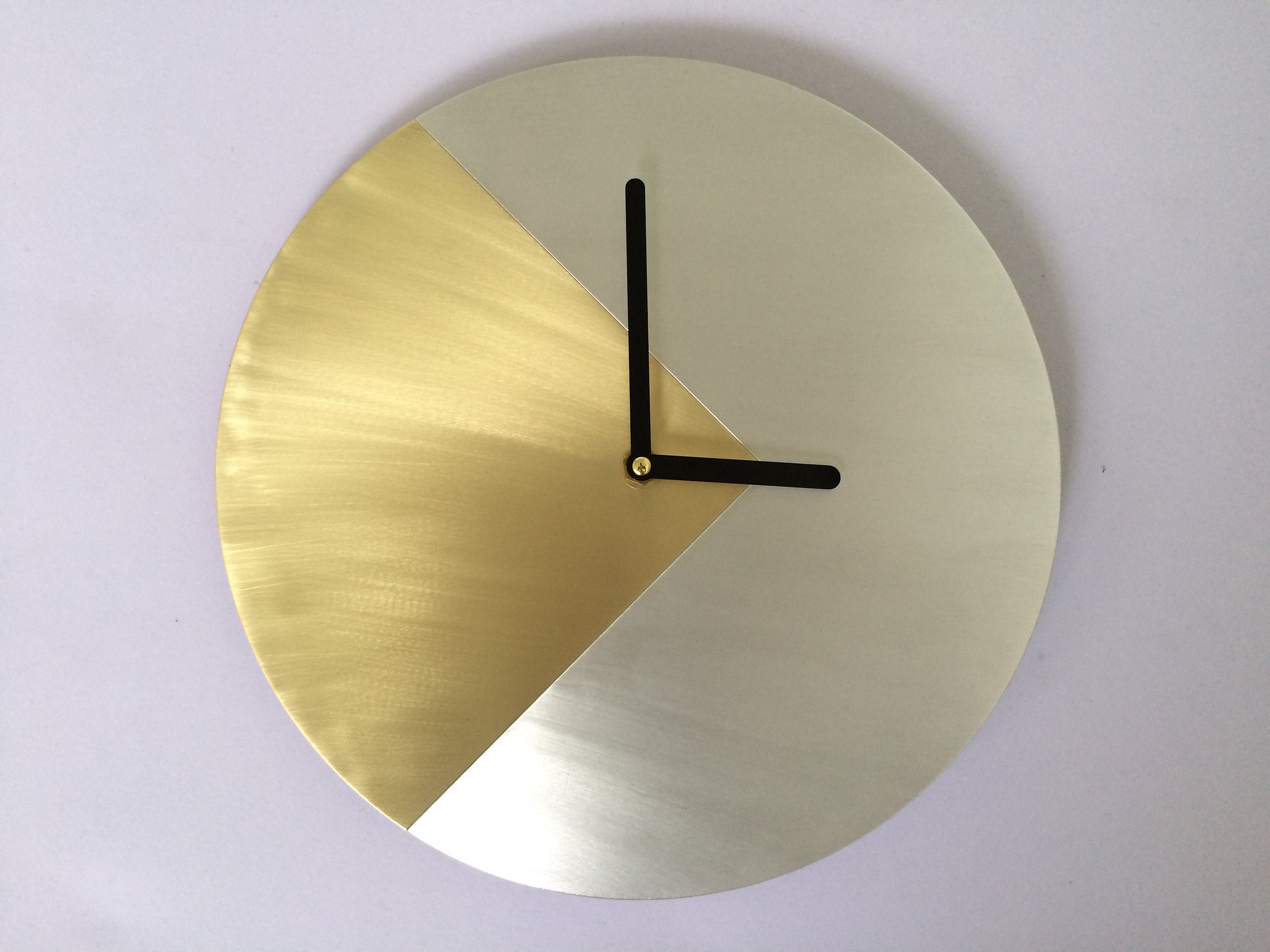 Wall Clock Minimalist Gold Brass Wall Clock Handmade Modern | Etsy