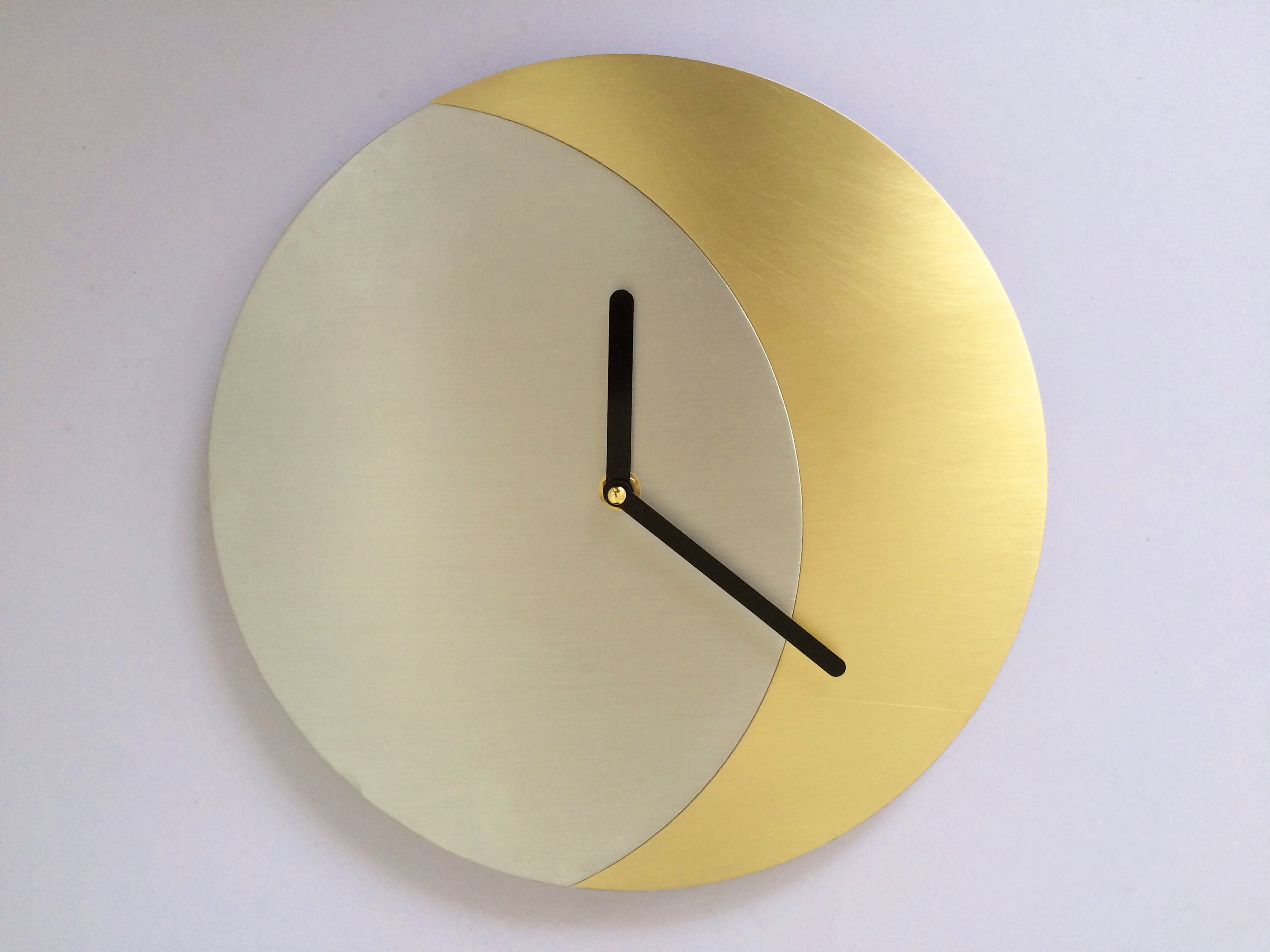 Moon Wall Clock Real Brass Clock Handmade Decor Metal Wall | Etsy