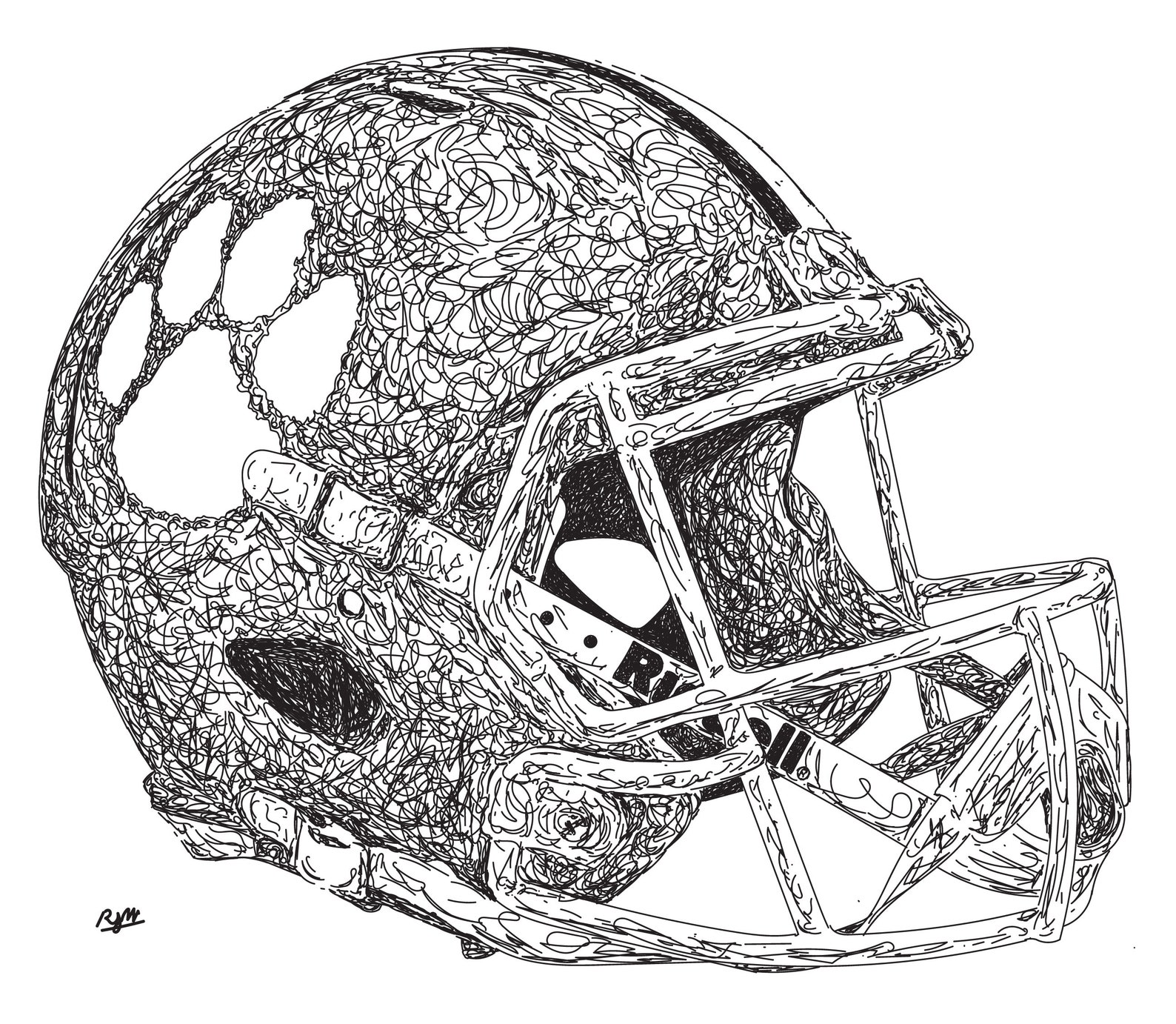 Clemson Tigers Helmet Drawing Digital Download - Etsy